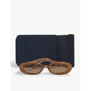 Le Specs Outta Love Oval-frame Sunglasses - Caramel