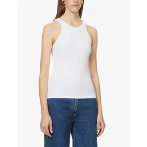 TOTEME Ribbed Cotton-blend Tank Top - White