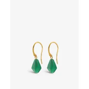 Monica Vinader Geometric Gemstone Wire Earrings - Green