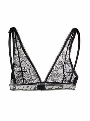 Off-White Logo-tape Detail Lace Bra
