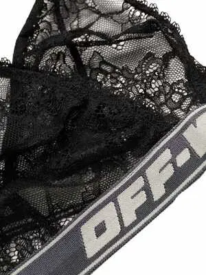 Off-White Logo-tape Detail Lace Bra