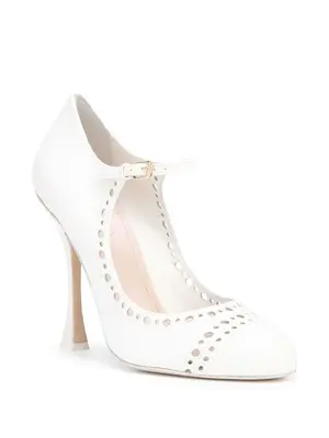 Giambattista Valli Perforated Leather Pumps - White