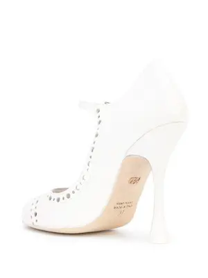 Giambattista Valli Perforated Leather Pumps - White