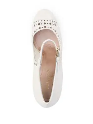 Giambattista Valli Perforated Leather Pumps - White
