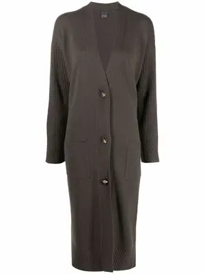 Lorena Antoniazzi Ribbed-sleeve Cashmere Cardigan-coat - Green