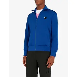 Play Comme Des Garcon Heart-appliqué Jersey Jacket - Navy
