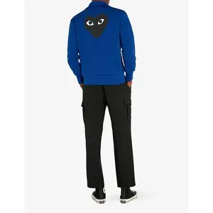 Play Comme Des Garcon Heart-appliqué Jersey Jacket - Navy