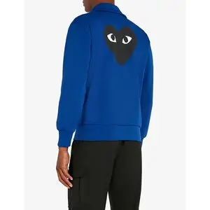 Play Comme Des Garcon Heart-appliqué Jersey Jacket - Navy