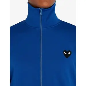Play Comme Des Garcon Heart-appliqué Jersey Jacket - Navy
