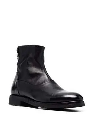 ALBERTO FASCIANI Camil Leather Ankle Boots - Black