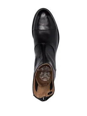 ALBERTO FASCIANI Camil Leather Ankle Boots - Black