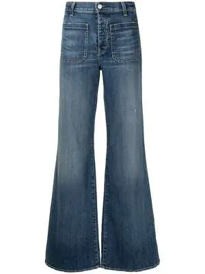 NILI LOTAN Mid-rise Wide-leg Trousers - Blue