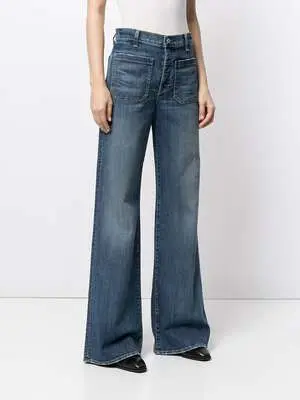 NILI LOTAN Mid-rise Wide-leg Trousers - Blue