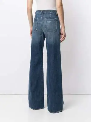 NILI LOTAN Mid-rise Wide-leg Trousers - Blue