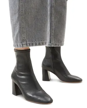 LOEFFLER RANDALL Elise Block Heel Booties - Black