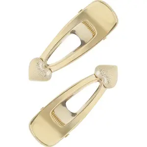 Ettika Set Of 2 Heart Hair Clips - Gold