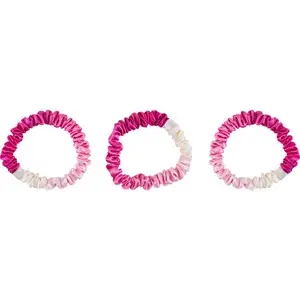 BLISSY 3-pack Skinny Silk Scrunchies - Pink Ombre