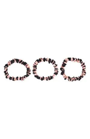 BLISSY BLISSY 3-Pack Skinny Silk Scrunchies Tiger