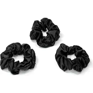 BLISSY BLISSY 3-Pack Silk Scrunchies Black