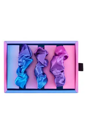 BLISSY 3-pack Silk Scrunchies - Purple Ombre
