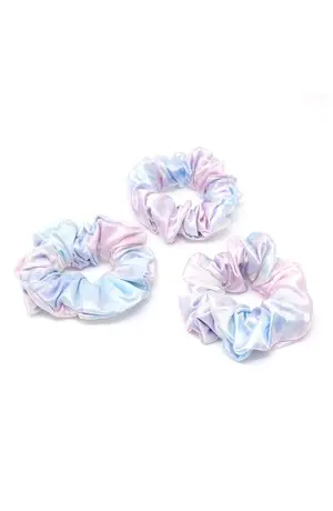 BLISSY BLISSY 3-Pack Silk Scrunchies Tie Dye