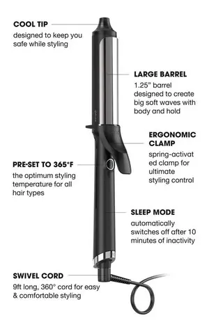 GHD Soft Curl 1 1/4-inch Curling Iron - Black