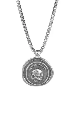 DEGS & SAL Sterling Memento Mori Medallion Necklace