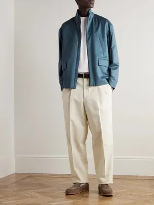 Loro Piana Padded Silk-twill Bomber Jacket