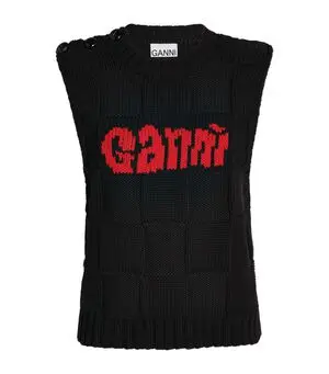 GANNI Knitted Logo Vest