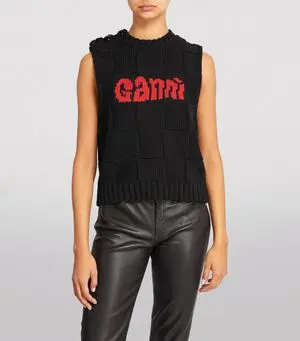GANNI Knitted Logo Vest