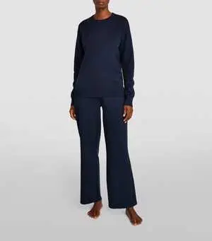 Olivia Von Halle Carmel Silk-cashmere Tracksuit - Navy