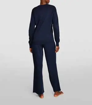 Olivia Von Halle Carmel Silk-cashmere Tracksuit - Navy