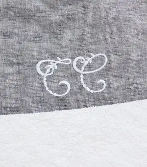 TARTINE ET CHOCOLAT Printed Embroidered Bib - Blue