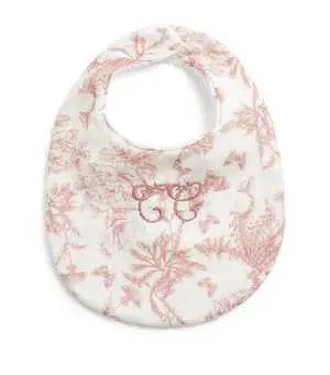TARTINE ET CHOCOLAT Embroidered Toile De Jouy Bib - Pink