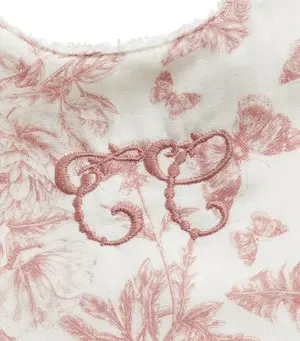 TARTINE ET CHOCOLAT Embroidered Toile De Jouy Bib