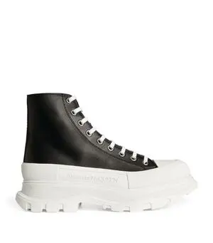 Alexander McQueen Leather Tread Slick Boots