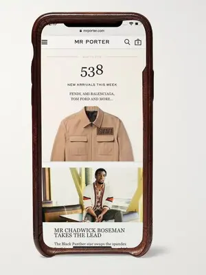 Berluti Native Union Scritto Leather Iphone Xs Case - Brown