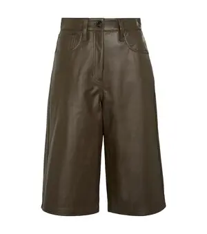 Dries Van Noten Leather Bermuda Shorts