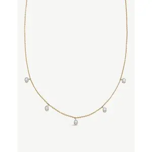 Monica Vinader Fiji Tiny Button 18ct -plated Vermeil And Diamond Necklace