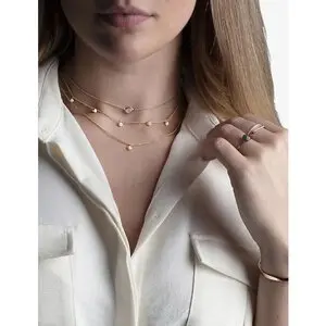 Monica Vinader Fiji Tiny Button 18ct -plated Vermeil And Diamond Necklace