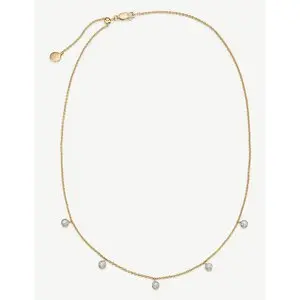 Monica Vinader Fiji Tiny Button 18ct -plated Vermeil And Diamond Necklace