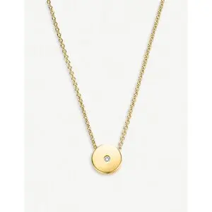 Monica Vinader Linear Solo 18ct Yellow- Vermeil And Diamond Necklace - Gold
