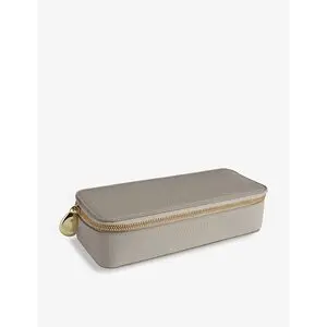Monica Vinader Zipped Large Leather Trinket Box - Pebble Grey
