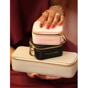 Monica Vinader Zipped Large Leather Trinket Box