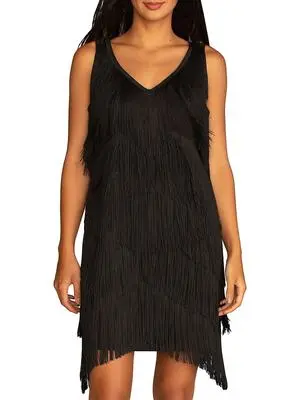 Trina Turk Trina Turk Bevel Fringe Dress - Black