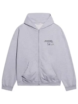 Balenciaga X Rupaul Zip-Up Hoodie - Grey | Editorialist