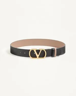 Valentino Garavani Reversible Vlogo Signature Belt - Black/beige