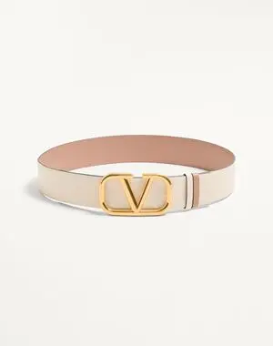 Valentino Garavani VALENTINO Reversible VLogo Signature Belt Ivory