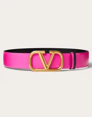 Valentino Garavani Valentino Garavani Reversible VLogo Signature Belt Pink Pp/black
