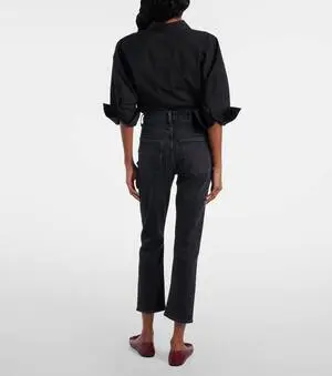 AGOLDE Riley High-rise Cropped Jeans - Black